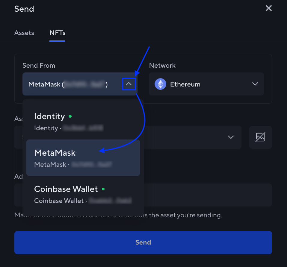Receiving and sending NFTs - Nexo Wallet • Nexo