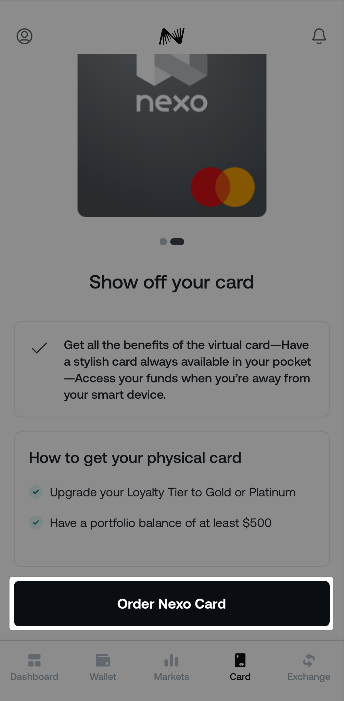 How can I order the Nexo Card • Nexo