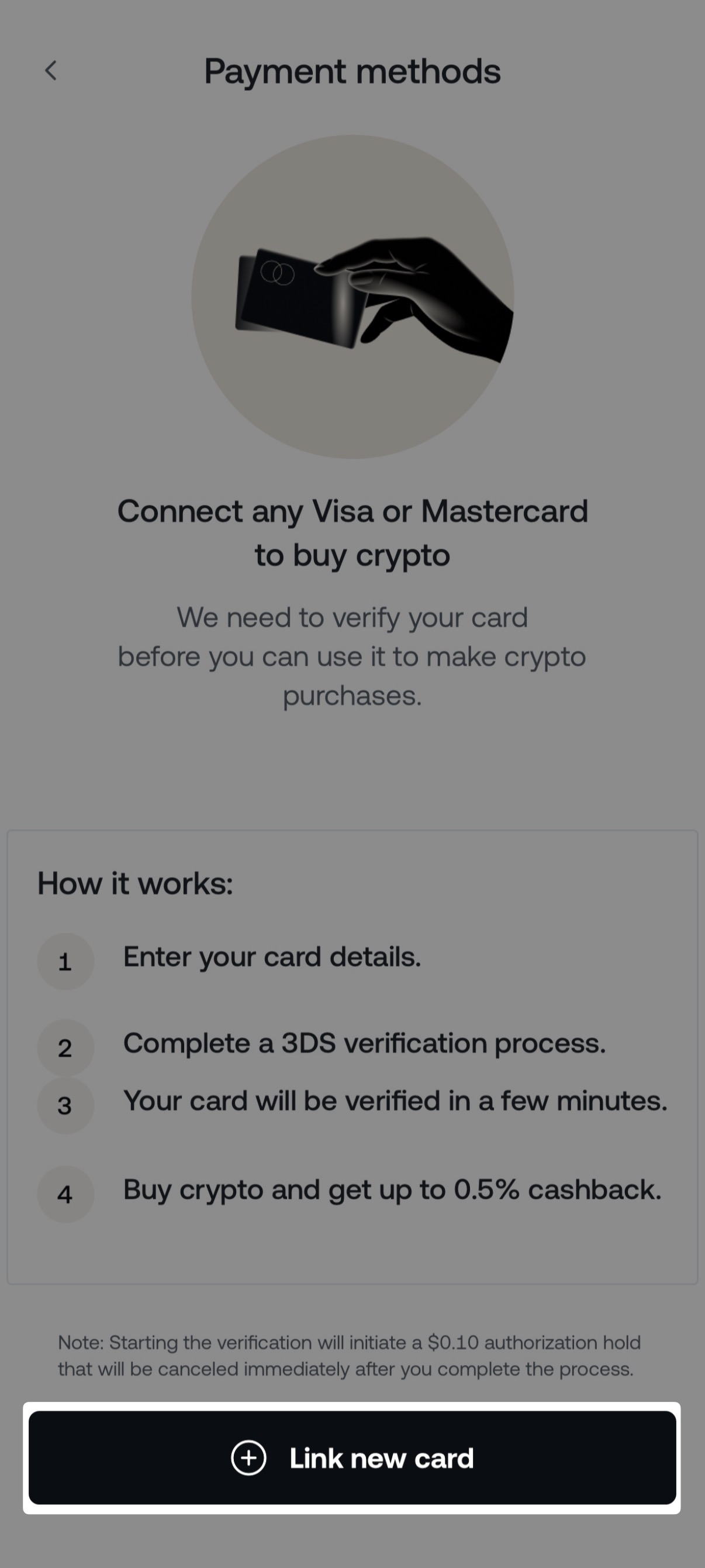 How to link your credit/debit card • Nexo