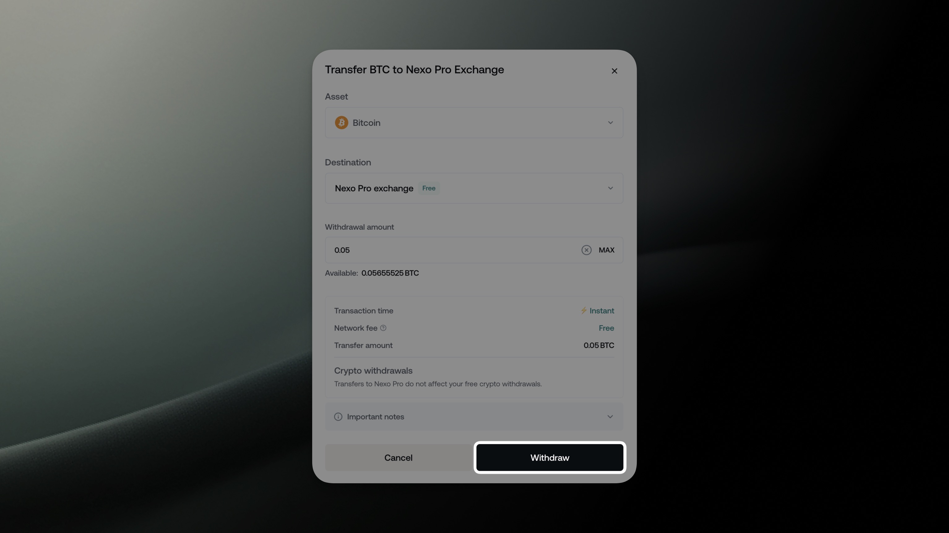 How to Iog in to my Nexo Pro account and top up assets to it • Nexo