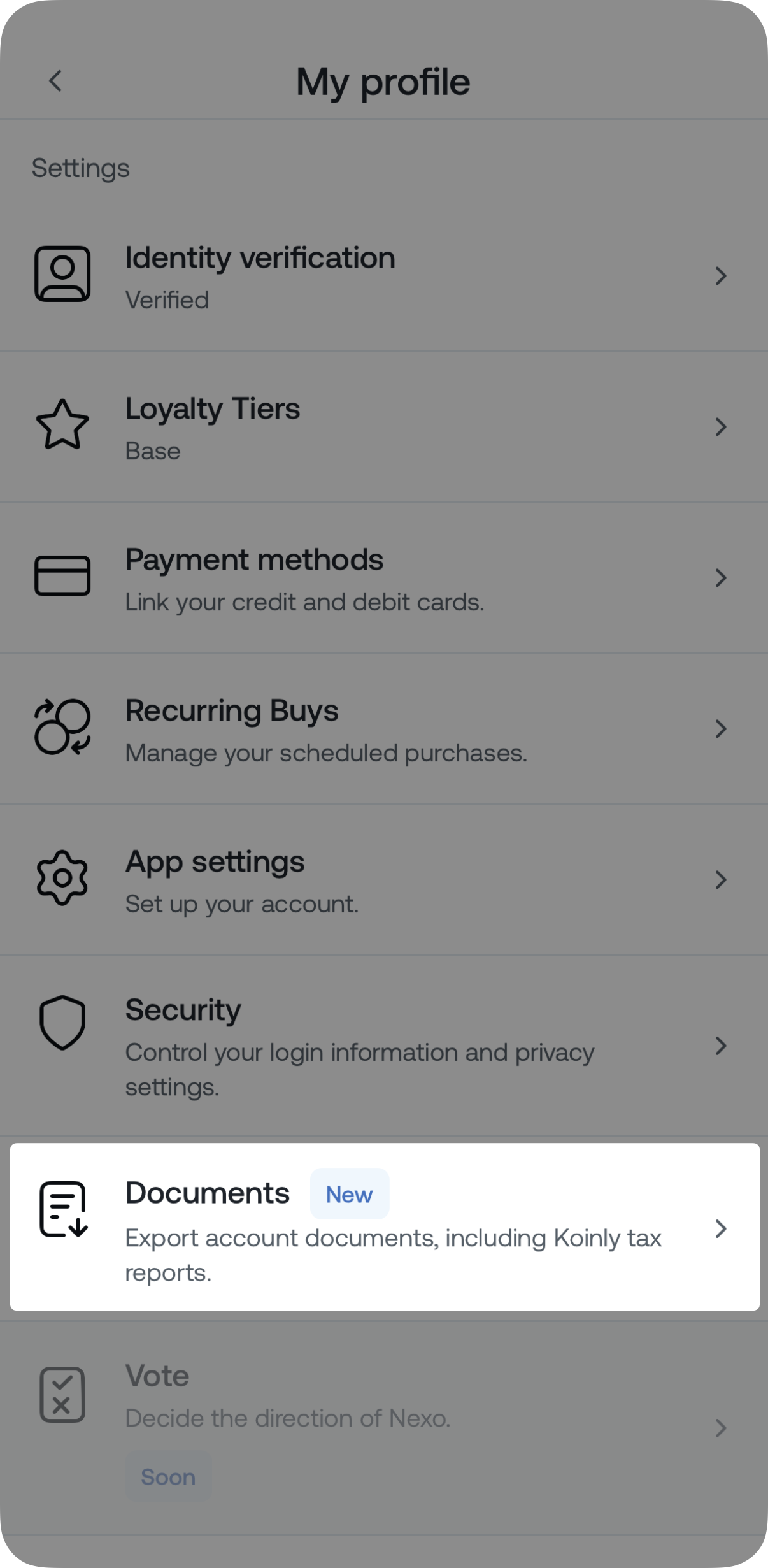 How to download account statements on Nexo and create a tax report via Koinly • Nexo