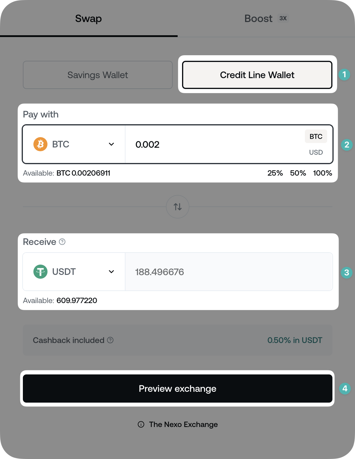 How to exchange your collateral for other assets - Explained • Nexo