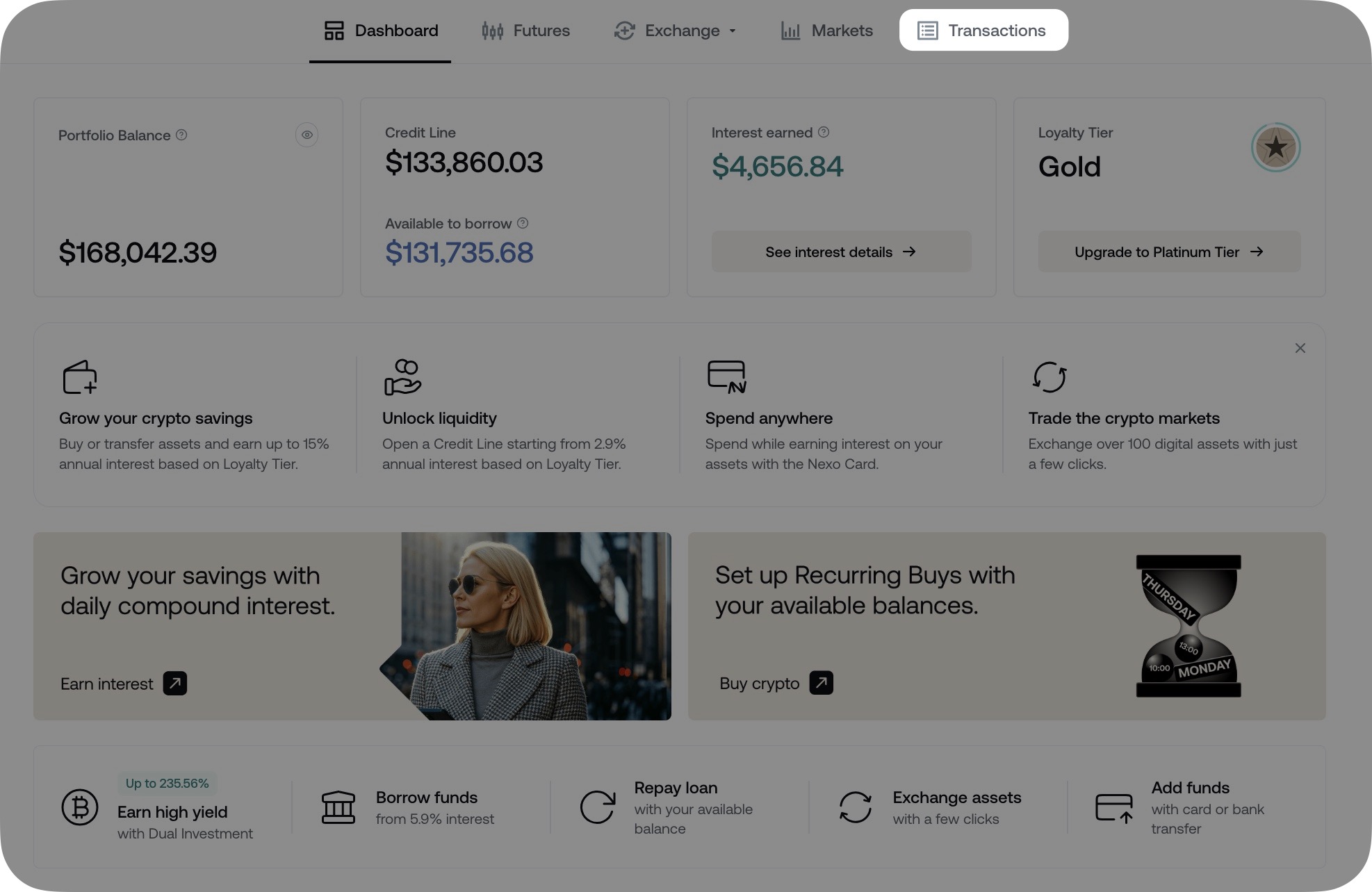 How to navigate the Transactions tab on the Nexo platform • Nexo